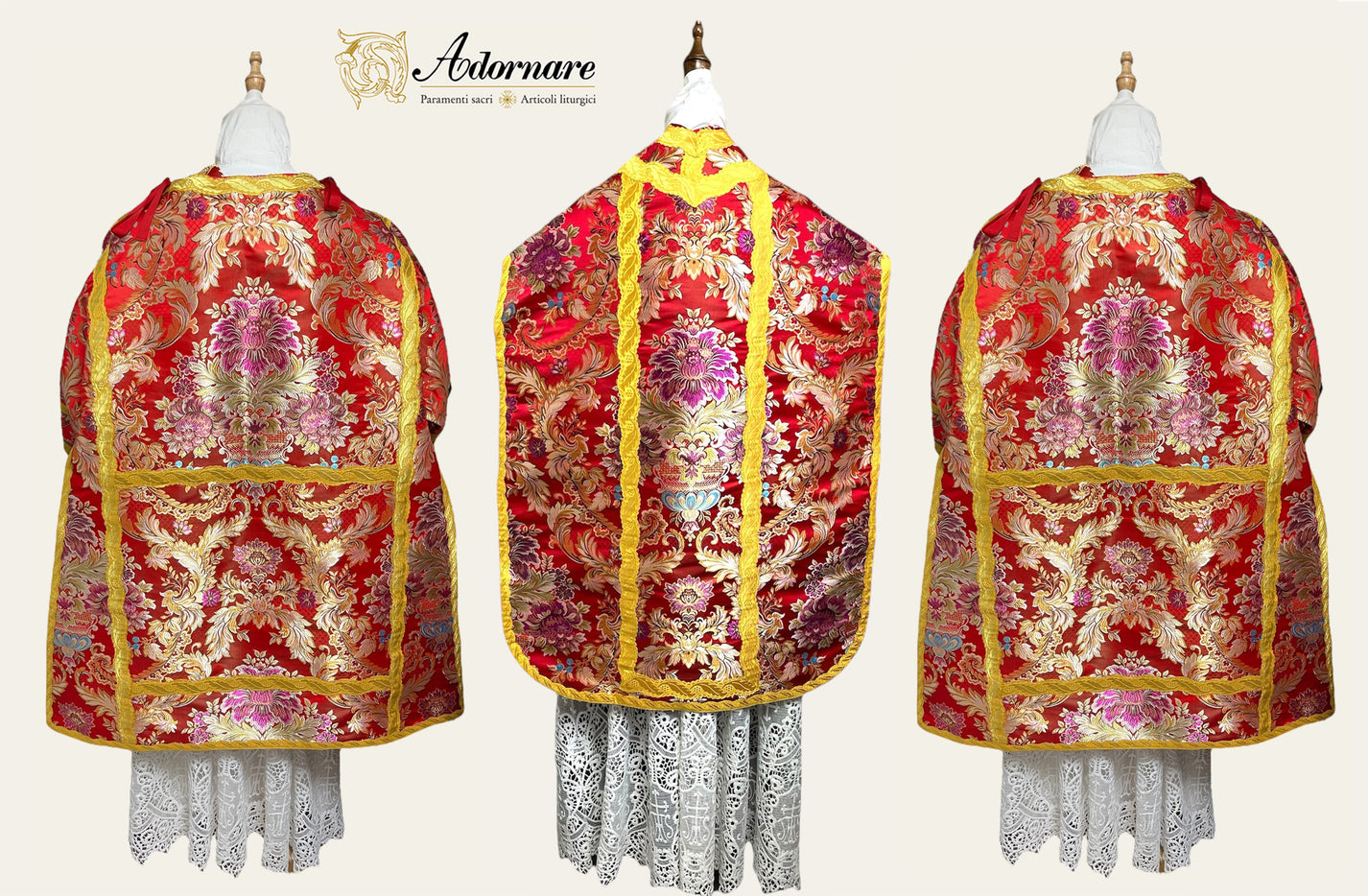 Italian Solemn Mass Set in brocade – Adornare Paramenti Sacri